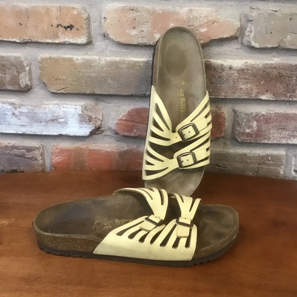 Birkenstock | Shoes | Birkenstock Womans Lemon Yellow Slide Sandals 4 ...